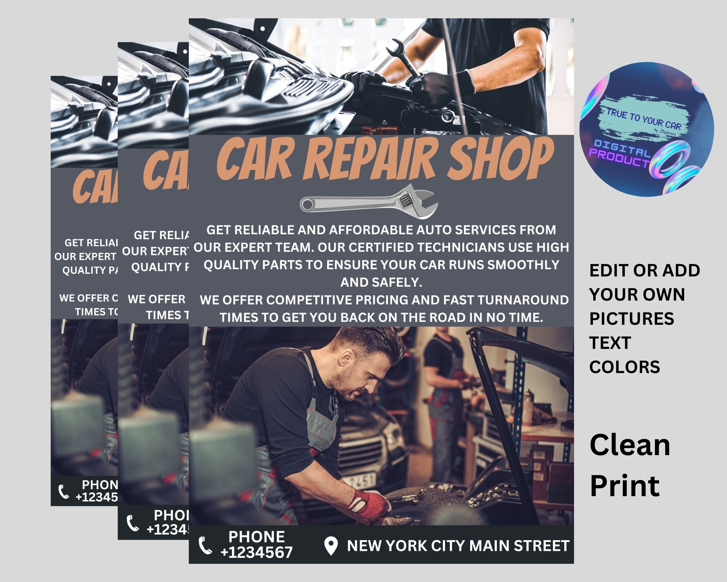 Customizable Car Repair Flyer Template for Auto Repair & Car Repair and ...