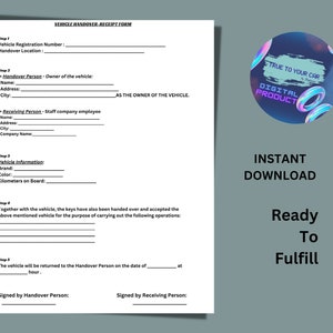 Vehicle Handover-receipt Form for Car Detailing Services and ...