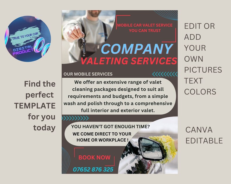 Customizable Car Valet Flyer Template for Auto Detailing & Car Wash ...