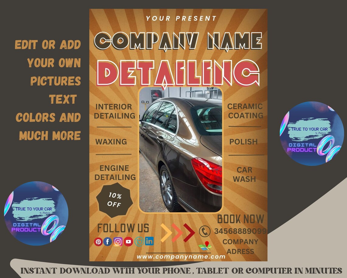 Impress Your Customers With Our Car Detailing Flyer Template or Car ...