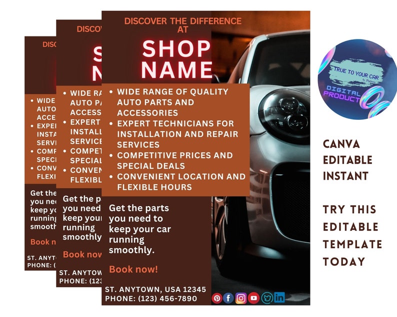Car Wash Flyer Template Car Detailing Flyer Template Auto Parts Flyer ...