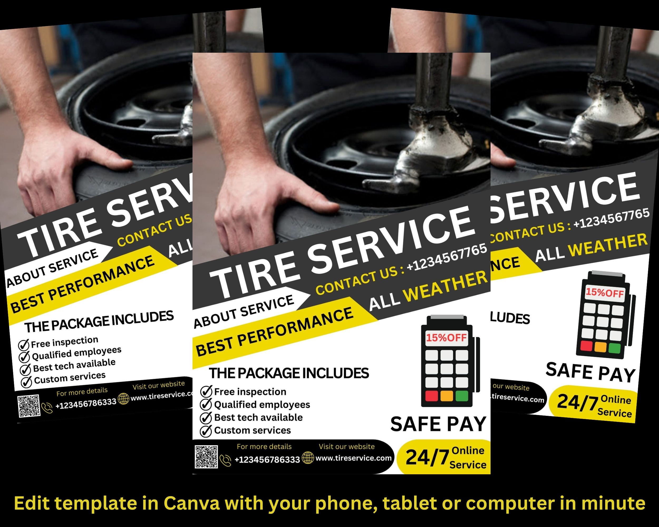 Tire Service Flyer Template | Customize and Print | High Quality Design ...