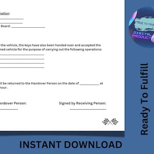 Vehicle Handover-receipt Form for Car Detailing Services and ...