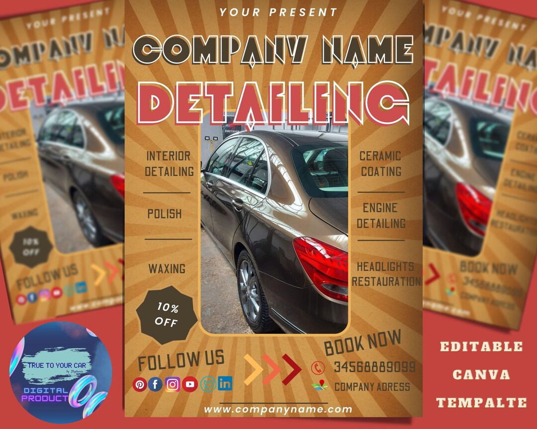 Impress Your Customers With Our Car Detailing Flyer Template - Etsy