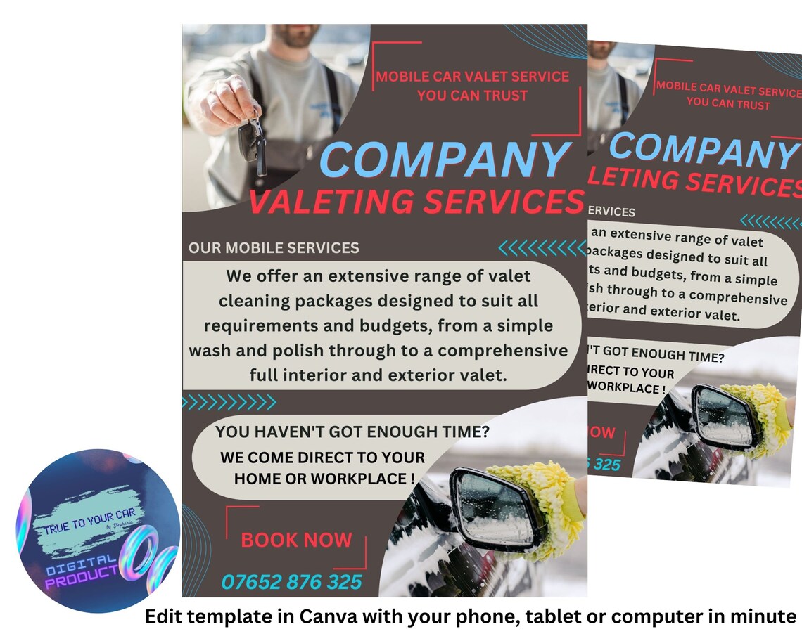 Customizable Car Valet Flyer Template for Auto Detailing & Car Wash ...