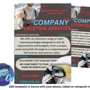 Customizable Car Valet Flyer Template for Auto Detailing & Car Wash ...