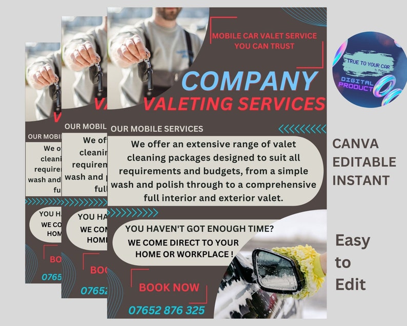 Customizable Car Valet Flyer Template for Auto Detailing & Car Wash ...