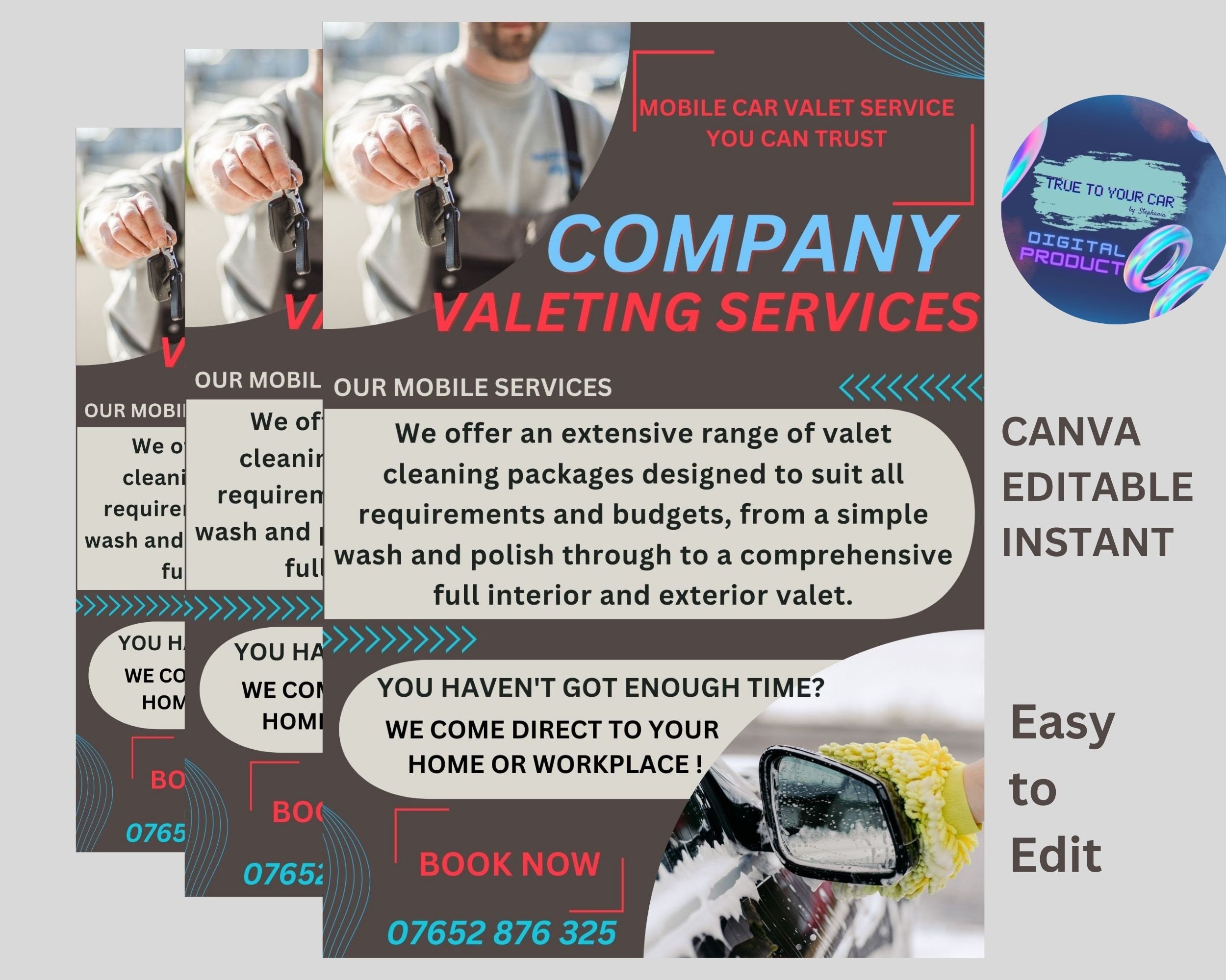 Customizable Car Valet Flyer Template for Auto Detailing & Car Wash ...