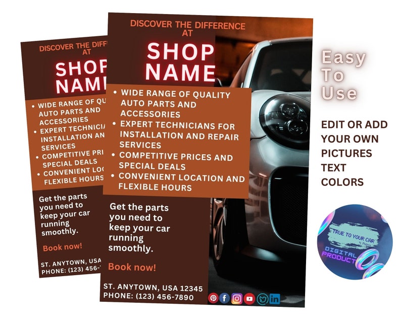 Car Wash Flyer Template Car Detailing Flyer Template Auto Parts Flyer ...