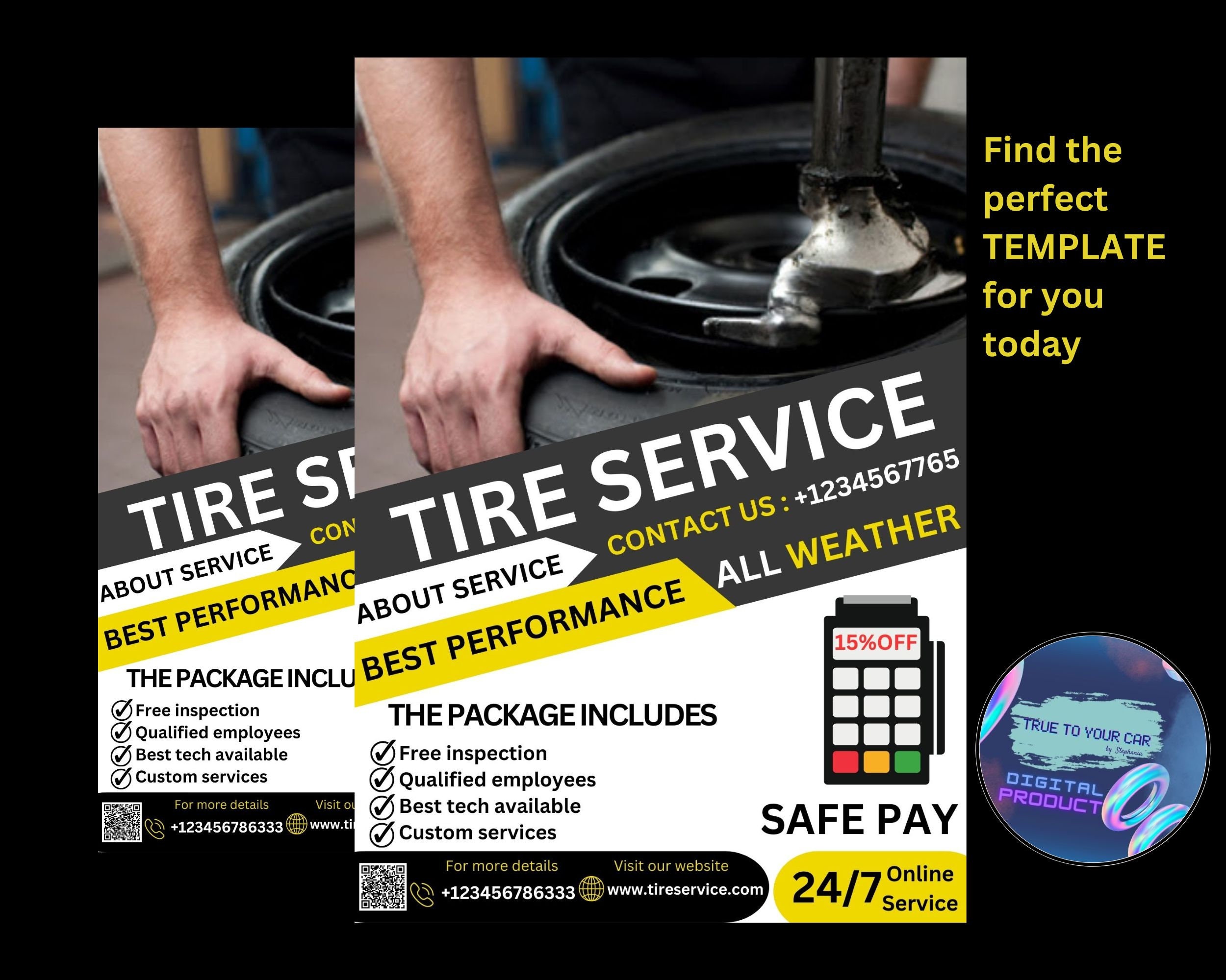 Tire Service Flyer Template | Customize and Print | High Quality Design ...