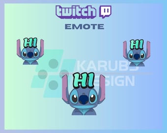 1 Twitch Emote, Stitch Hi Emote, Cute Emote, Hi Emote, Stitch Emote, Cute, for Streamers-instant ...