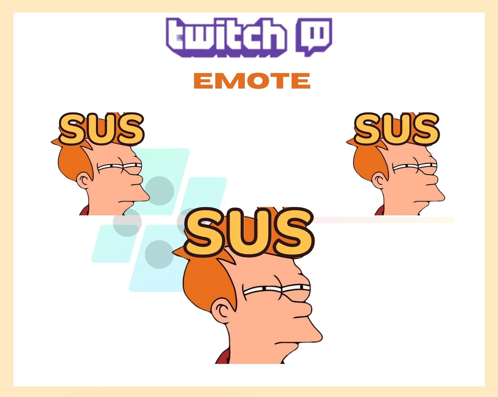 1 Twitch Emote Sus Emote Fry Emote Futurama Emote FPS - Etsy UK