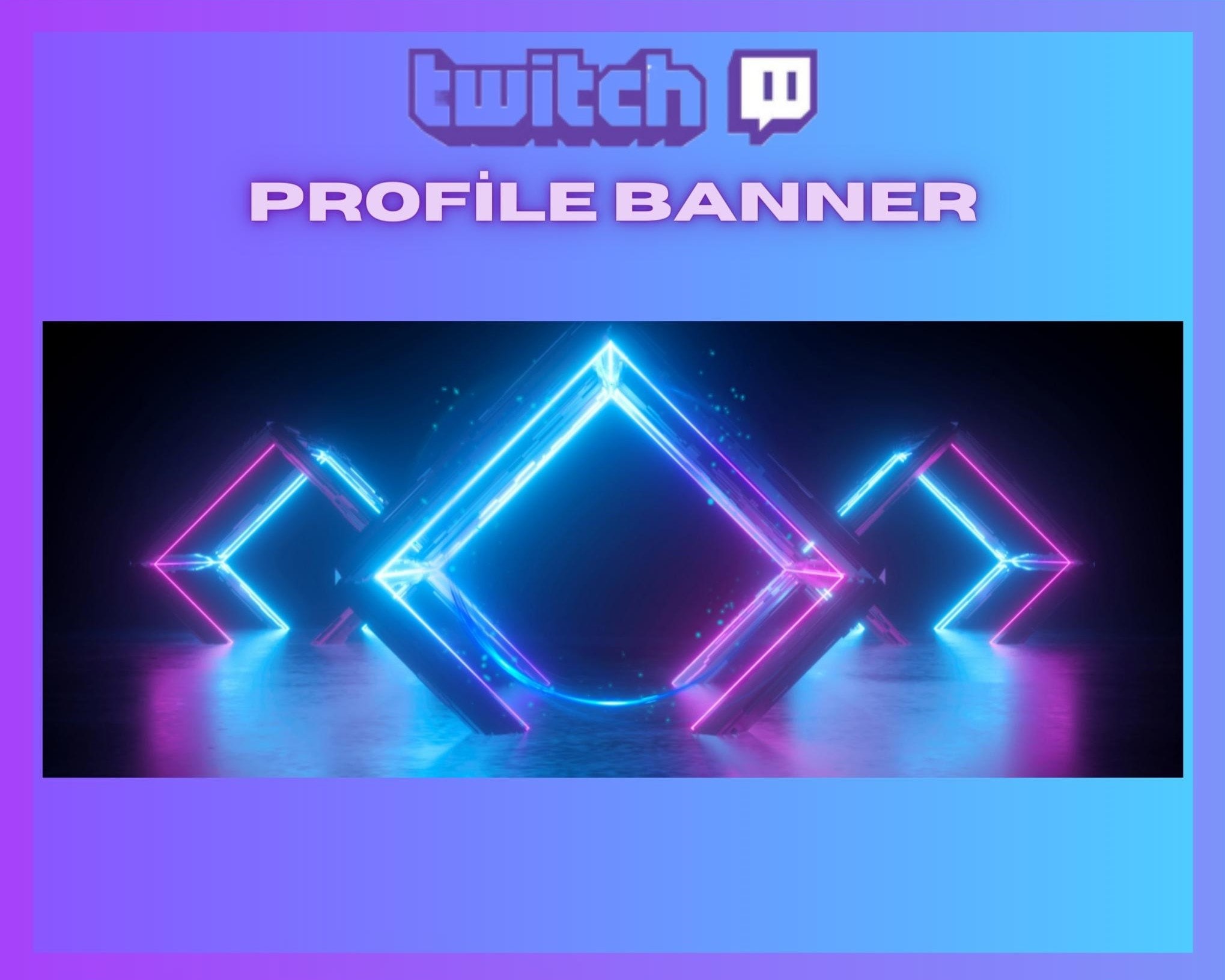 Twitch Profile Banner Neon, Neon Pyramid Banner, Neon Shapes, Neon ...