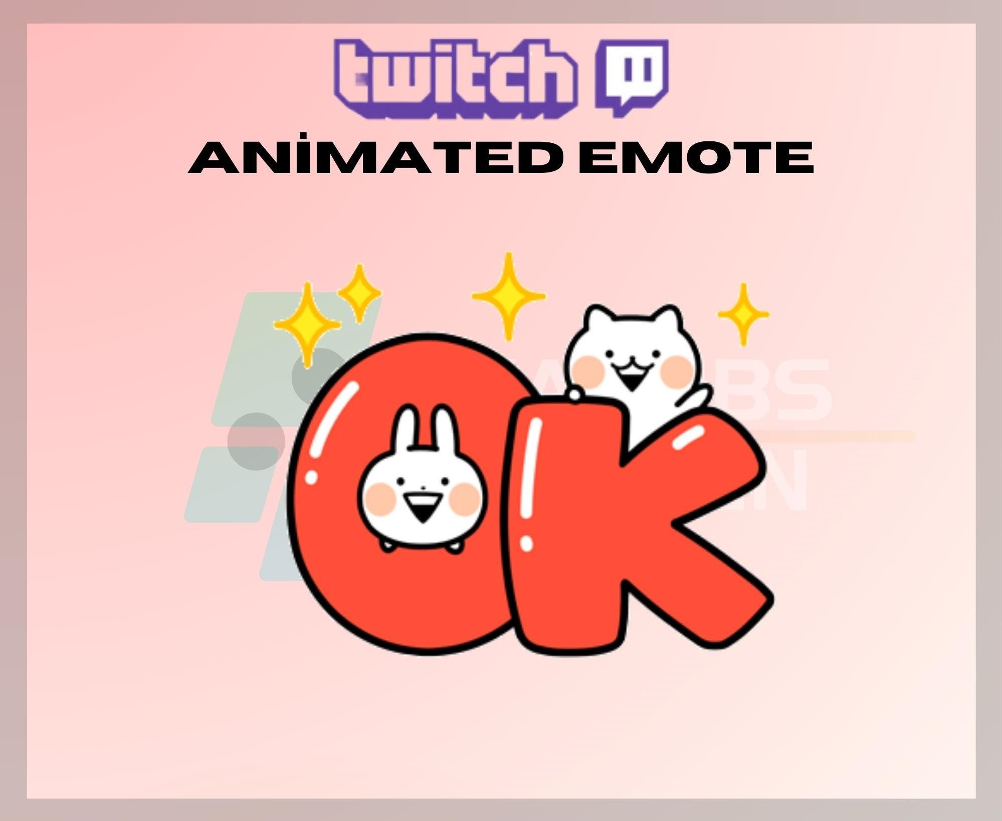 Emote animado de Twitch, Emote Ok Bunny, Emote lindo, Emote Animal ...