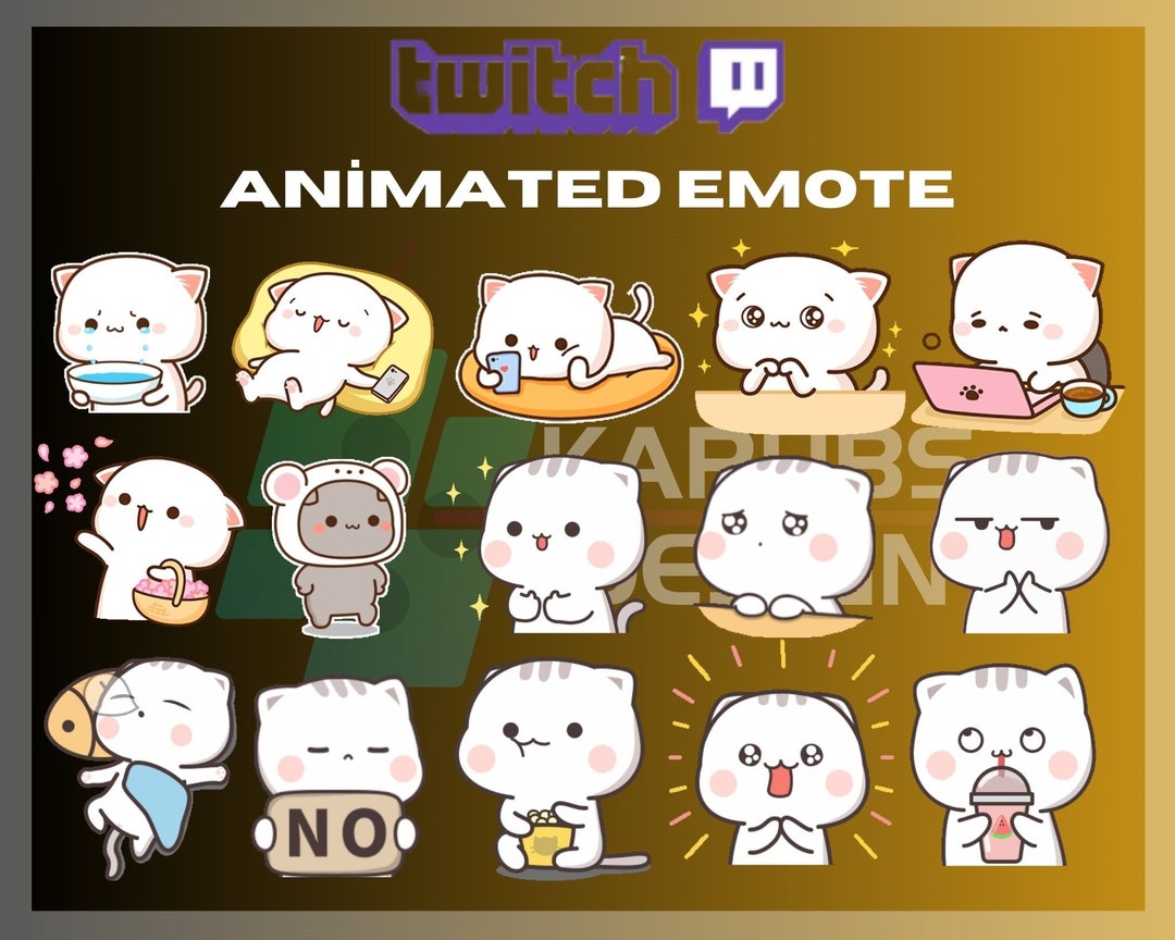 Animated Twitch, Kick Emote, Cute Cat Emote, Cute Kitten, Emote Pack ...