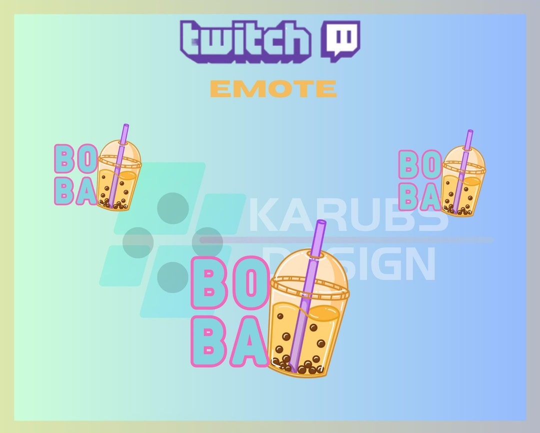 1 Twitch Emote, Boba Emote, Boba Tea Emote, Cute Boba Emote, Community ...