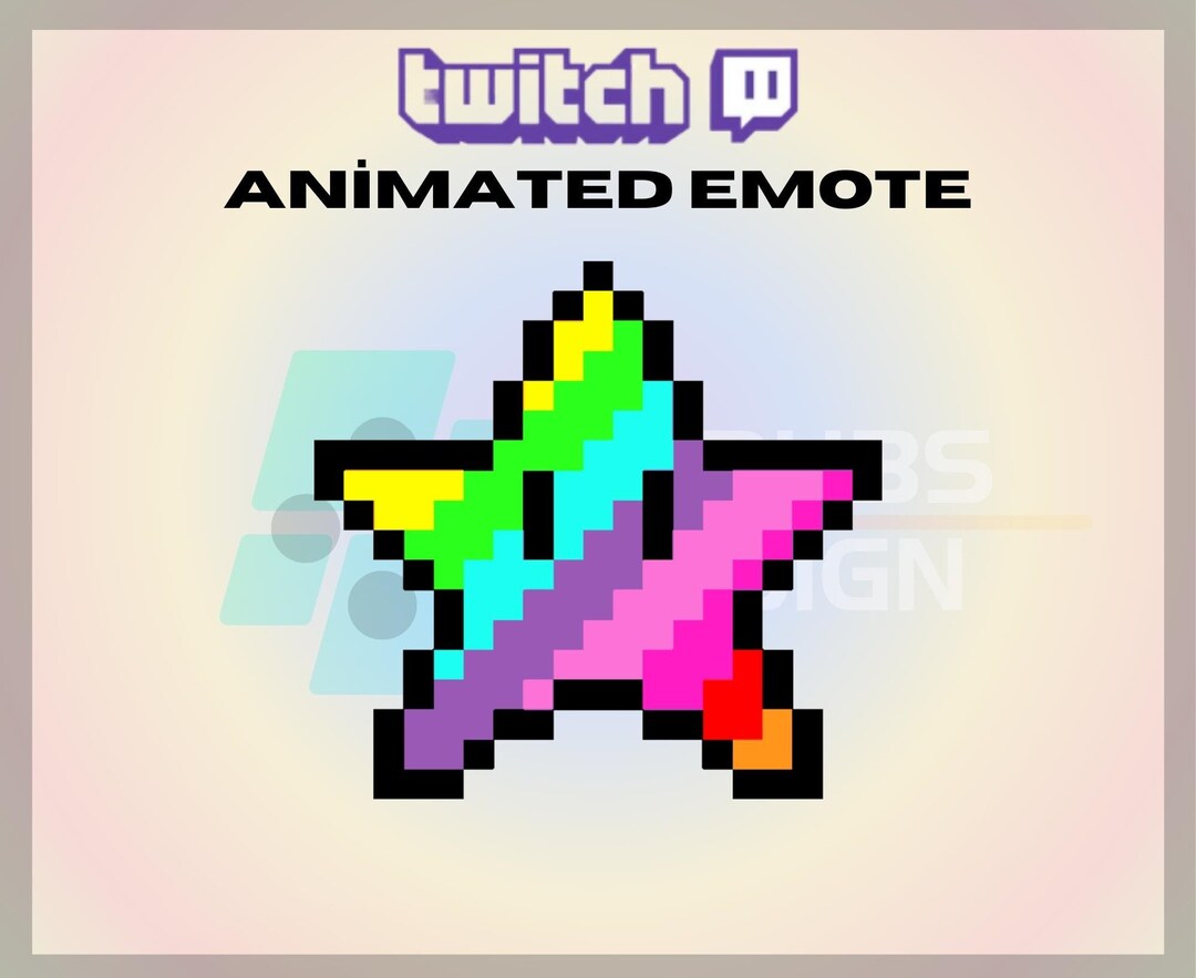 Animated Twitch Emote, Rainbow Star Emote, Cute Emote, Pixel Emote ...