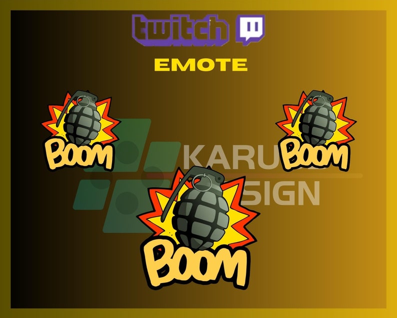 1 Twitch Emote, Boom Emote, Grenade Emote, Community Emote, Fire Emote ...