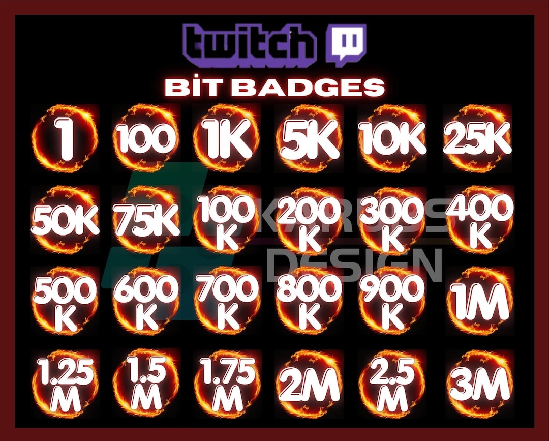 28x Dragon Fire Twitch Bit Badges, Fire Bit Badges, Dragon Bit Badges ...