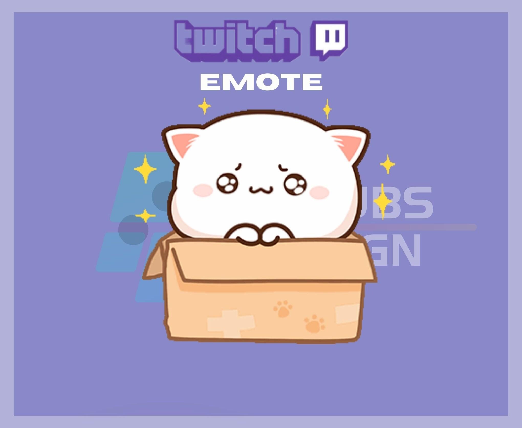 Animated Twitch, Kick Emote, Kitty Emote, Box Emote, Cute Cat Emote ...