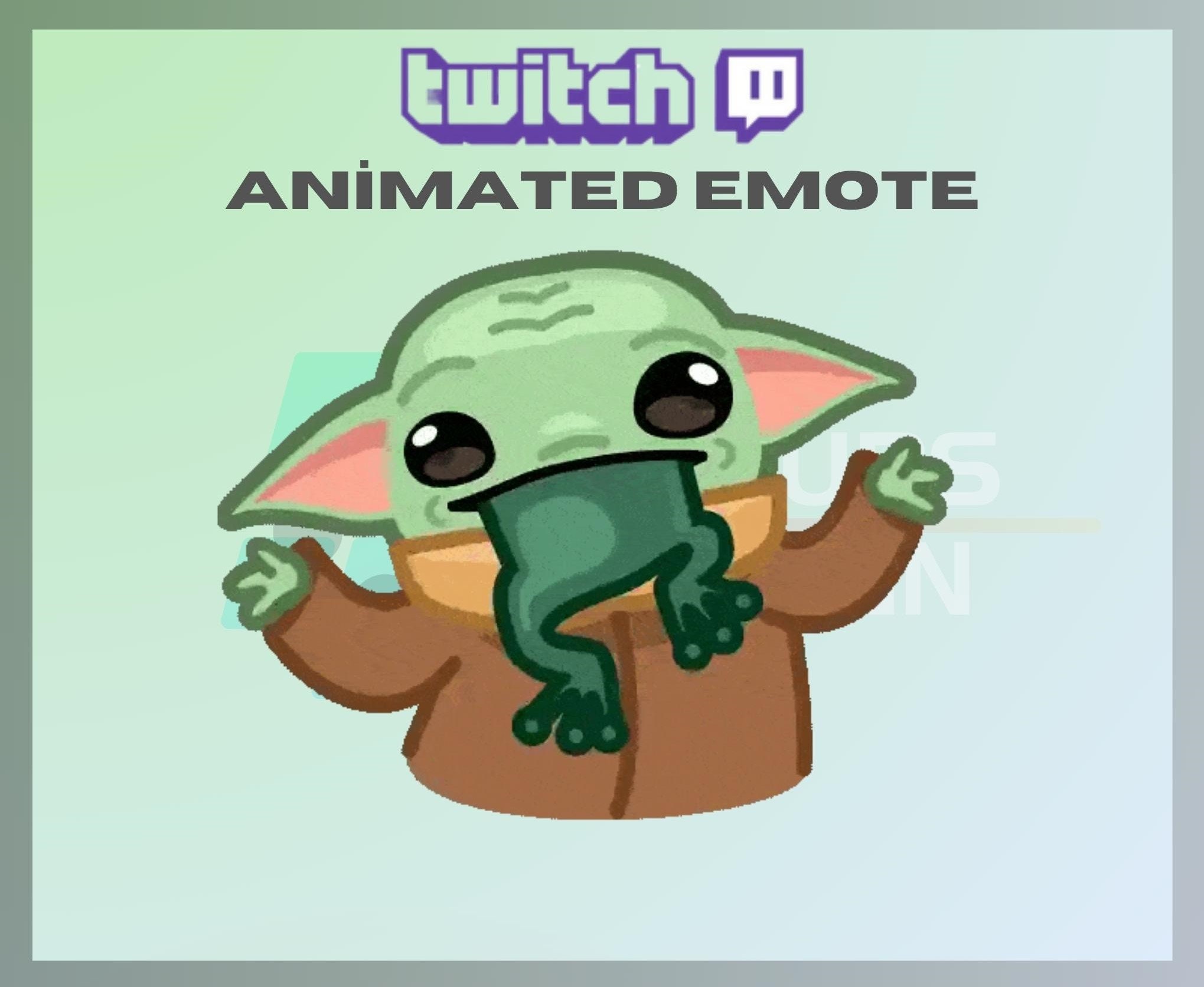 Animated Twitch Emote, Baby Yoda Emote, Baby Yoda Frog Emote, Cute ...