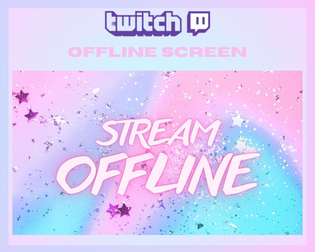 Twitch Offline Screen Streaming, Blue and Pink Background, Stars ...
