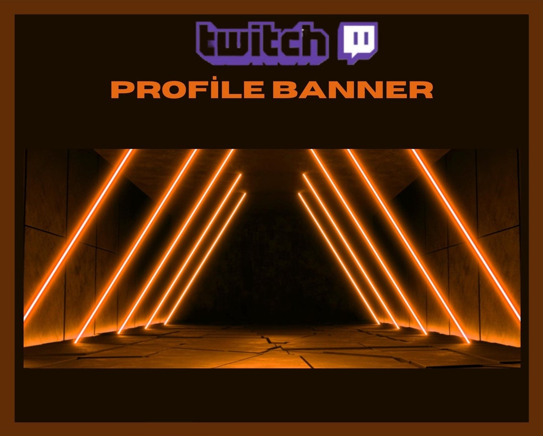 Twitch Profile Banner Neon, Dark Theme, Orange Lines, Bright Lines ...