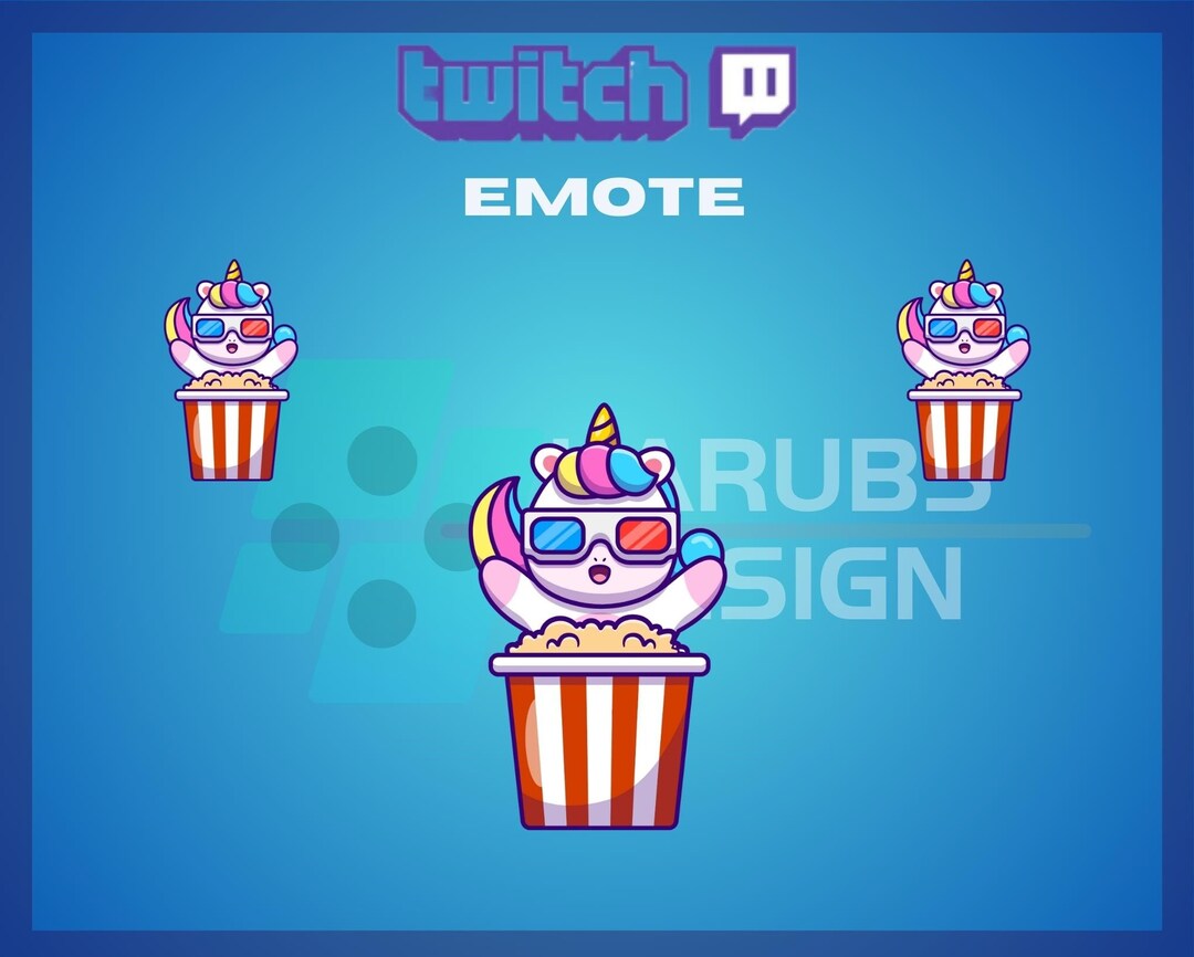 1 Twitch Emotes, Unipopcorn Emote, Kawaii Unicorn Emote, Popcorn Emote ...