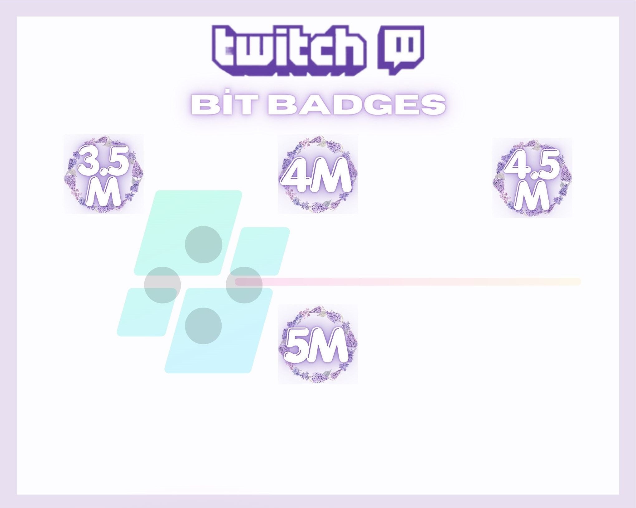 28x Purple Flower Twitch Bit Badges, Flower Badges, Purple Bit Badges ...