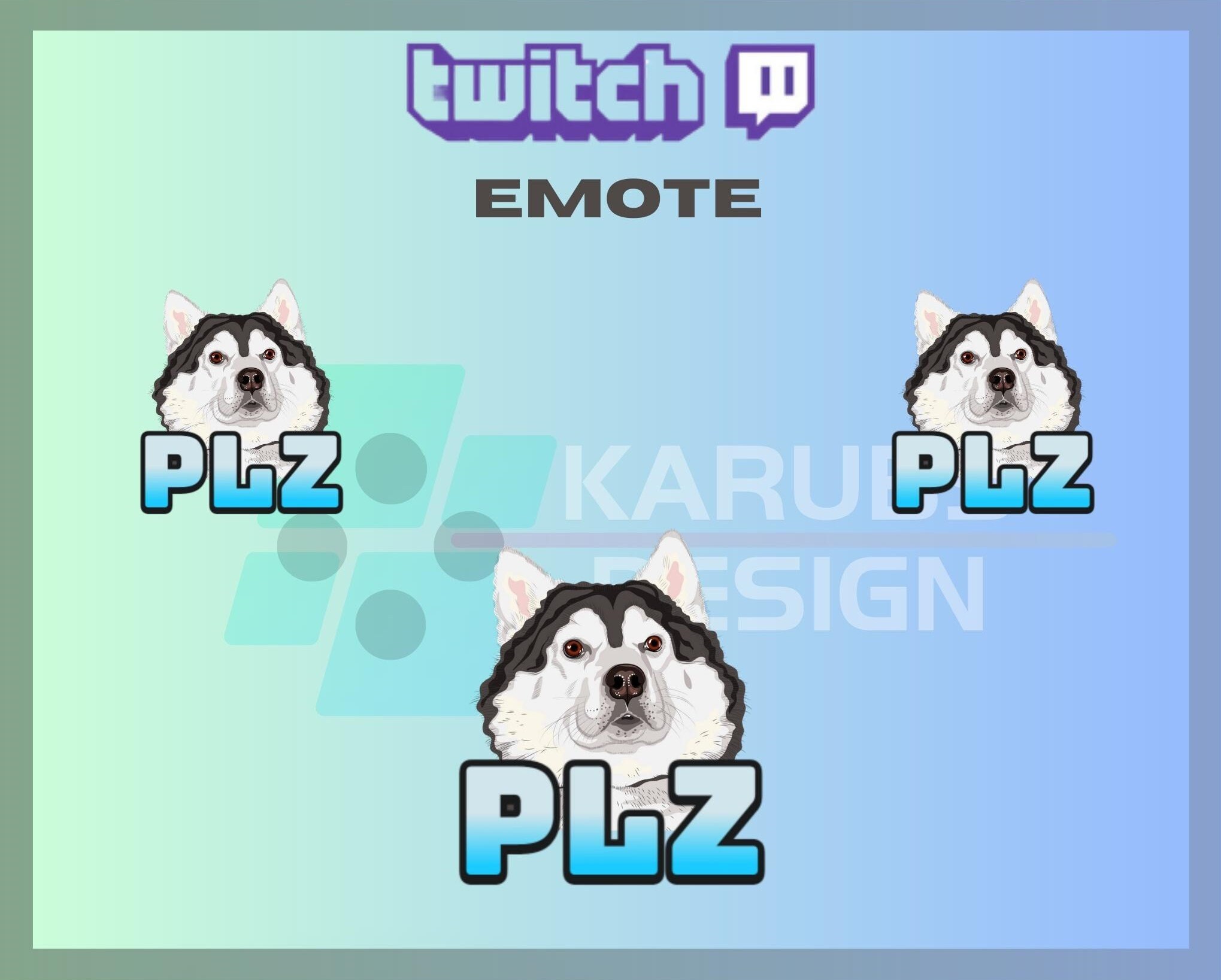 1 Twitch Emote, Husky PLZ please Emote, Animal Emote, Please Emote, Dog ...