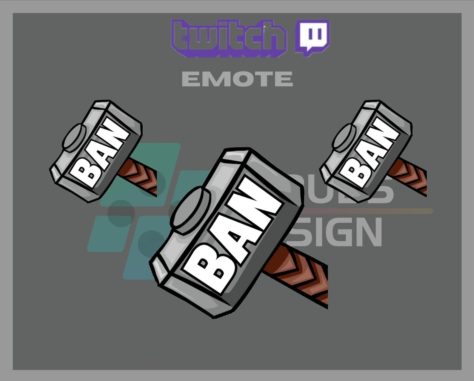 1 Twitch Emote, Ban Hammer Emote, Ban Hammer for Twitch, Twitch Stream ...