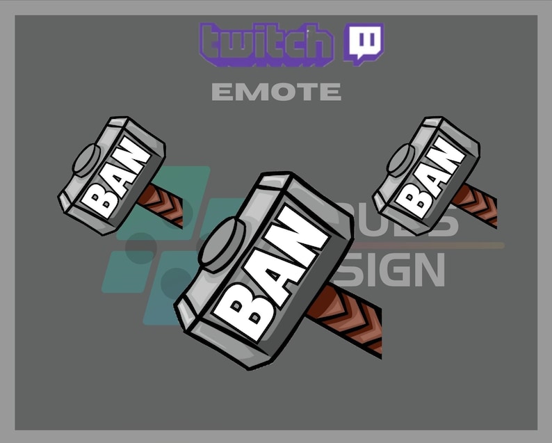 1 Twitch Emote, Ban Hammer Emote, Ban Hammer for Twitch, Twitch Stream ...