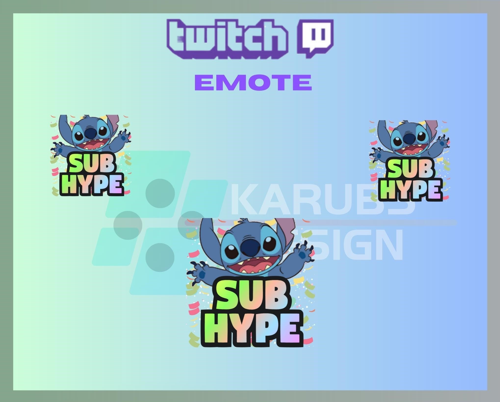 1 Twitch Emote, Stitch Sub Hype Emote, Sub Hype Emote, Community Emote ...