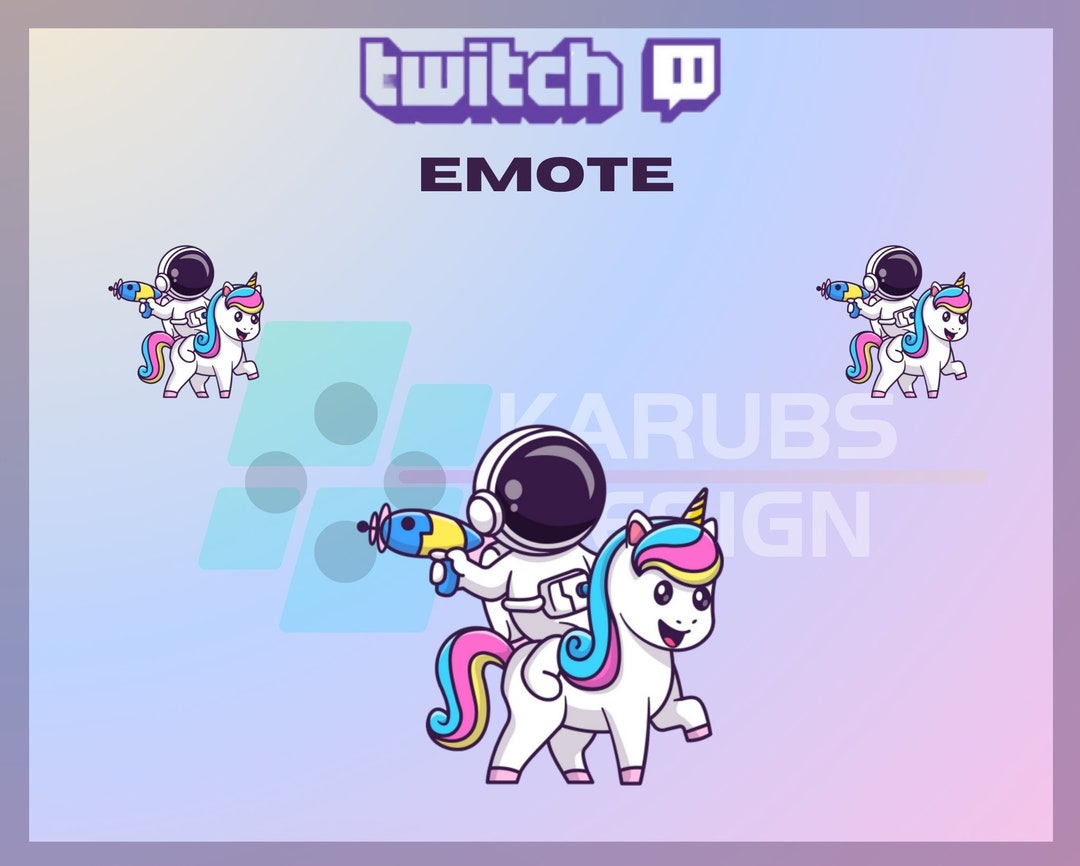 1 Twitch Emote, Astronaut Riding a Unicorn Emote, Unicorn Emote, Space ...
