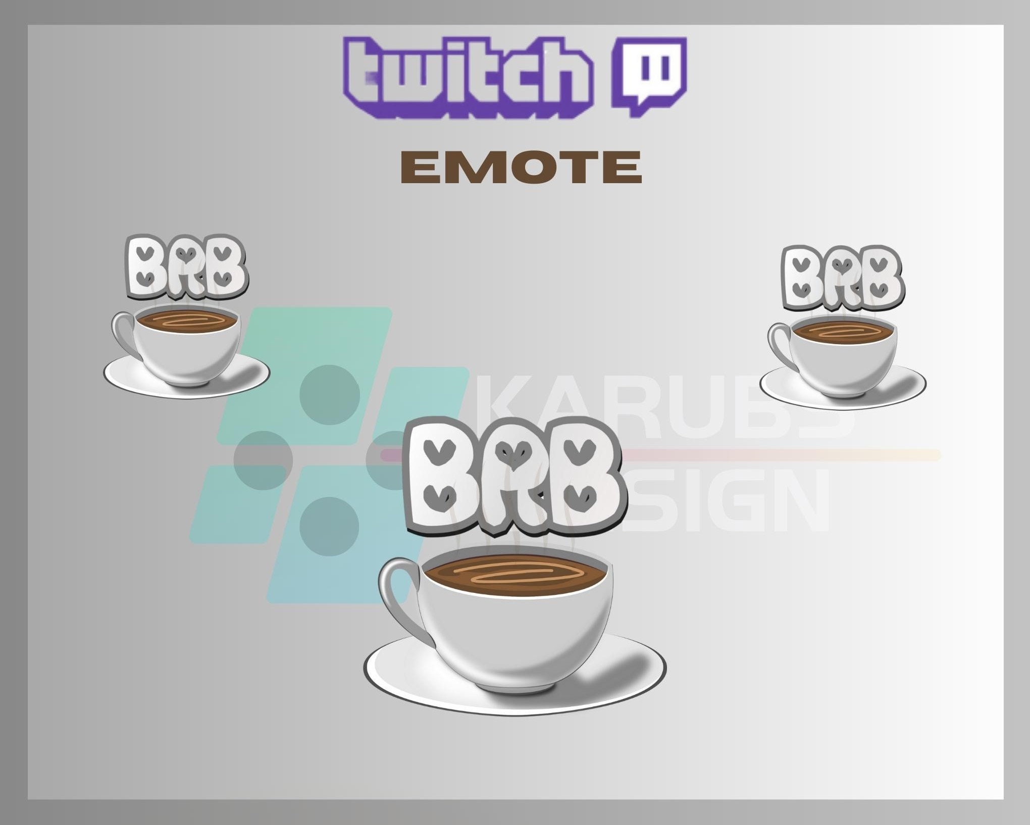 1 Twitch Emote, BRB Coffee Emote, BRB Emote, Coffee Emote, Community Emote, for Streamers ...