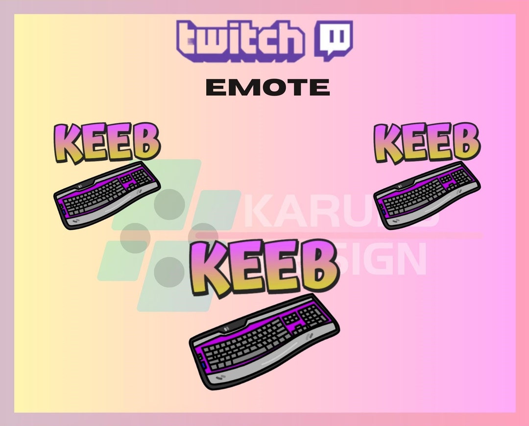 1 Twitch Emote, Keeb Pink Keyboard Emote, Keeb Emote, Funny, Keyboard ...