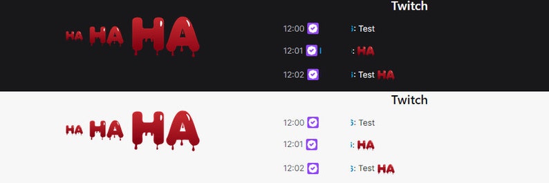 6 Twitch Emotes, Blood Text Emote, GG Emote, LOL Emote, Raid Emote, Lfg ...