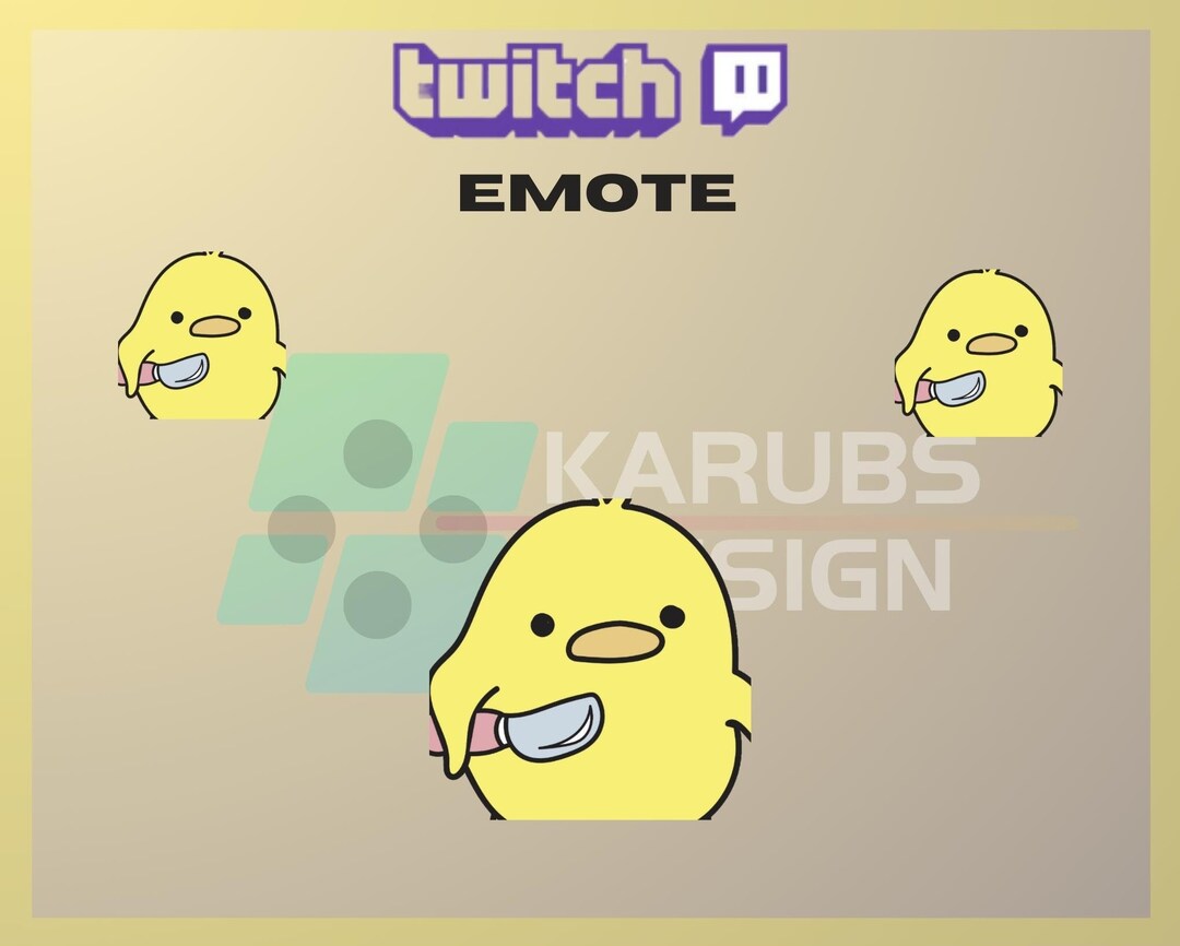 1 Twitch Emote, Knife Duck Emote, Cute Chick, Duck Meme Emote, Emote ...