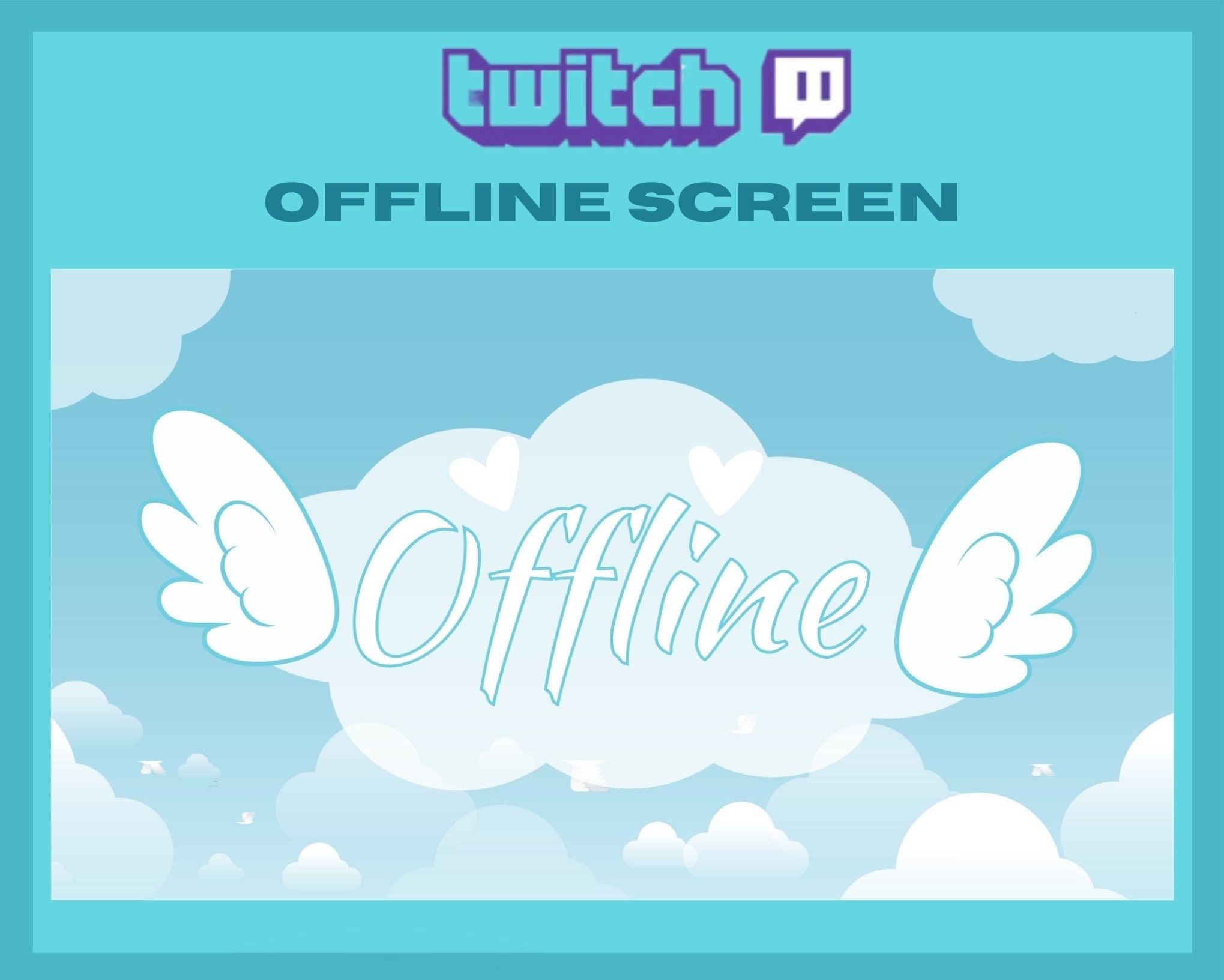 Twitch Offline Screen Streaming, Soft, Simple, Cloud and Birds, White ...