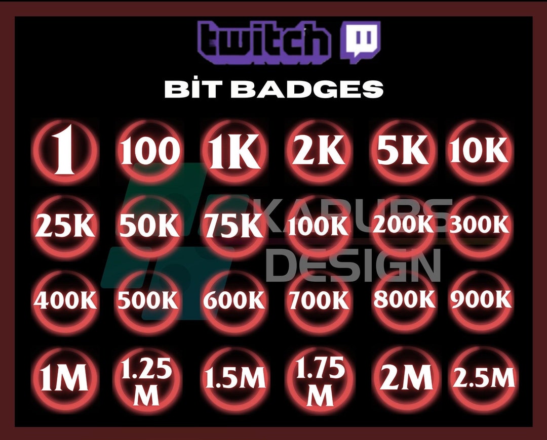 29x Neon Red Twitch Bit Tier Badges Bit Badges Neon Red - Etsy Australia