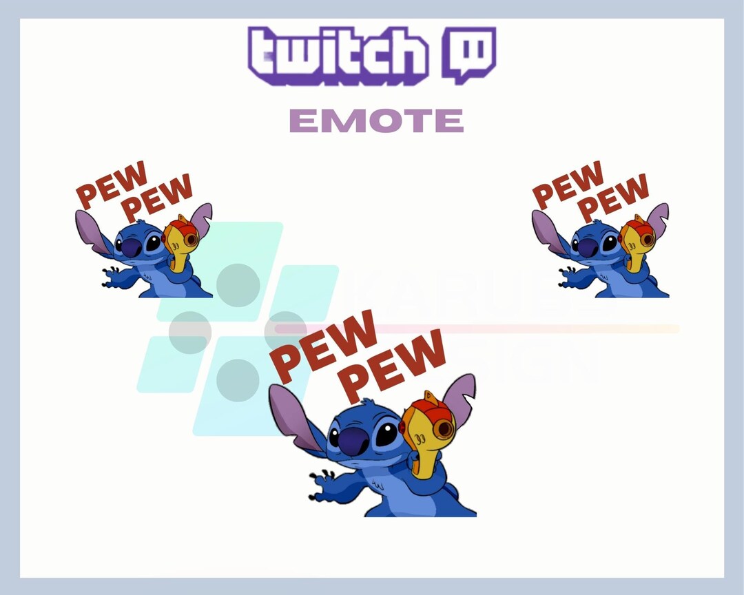 1 Twitch Emote, Stitch Pew Pew Emote, Cute Emote, Pew Pew Emote, Gun ...