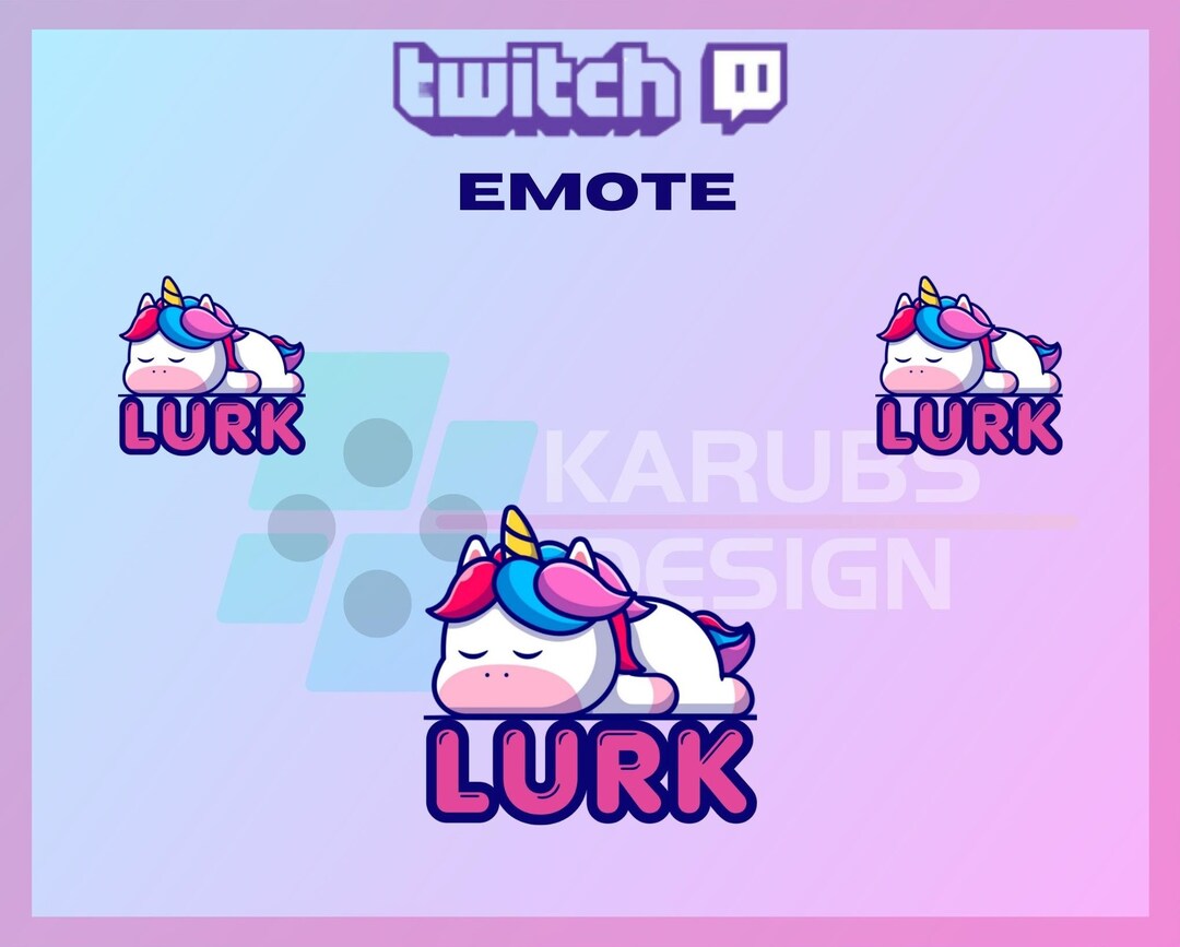 1 Twitch Emote, Unicorn Lurk Emote, Cute Unicorn Emote, Sleeping ...