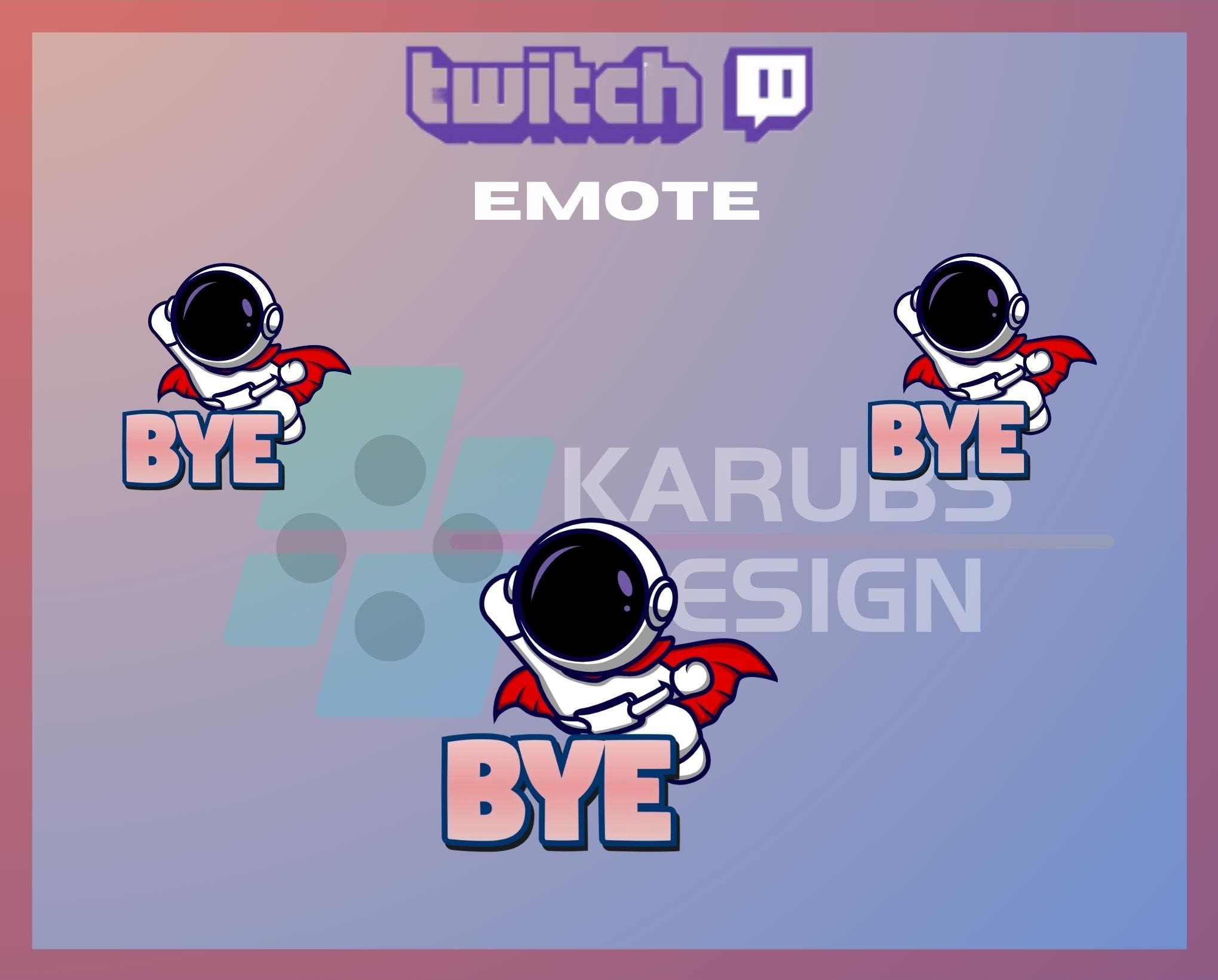 1 Twitch Emote, Astronaut Bye Emote, Spaceman Emote, Bye Emote ...