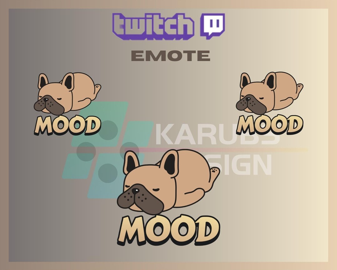 1 Twitch Emote, MOOD Sleeping PUG Emote, Dog Emote, Pet Emote, Mood ...