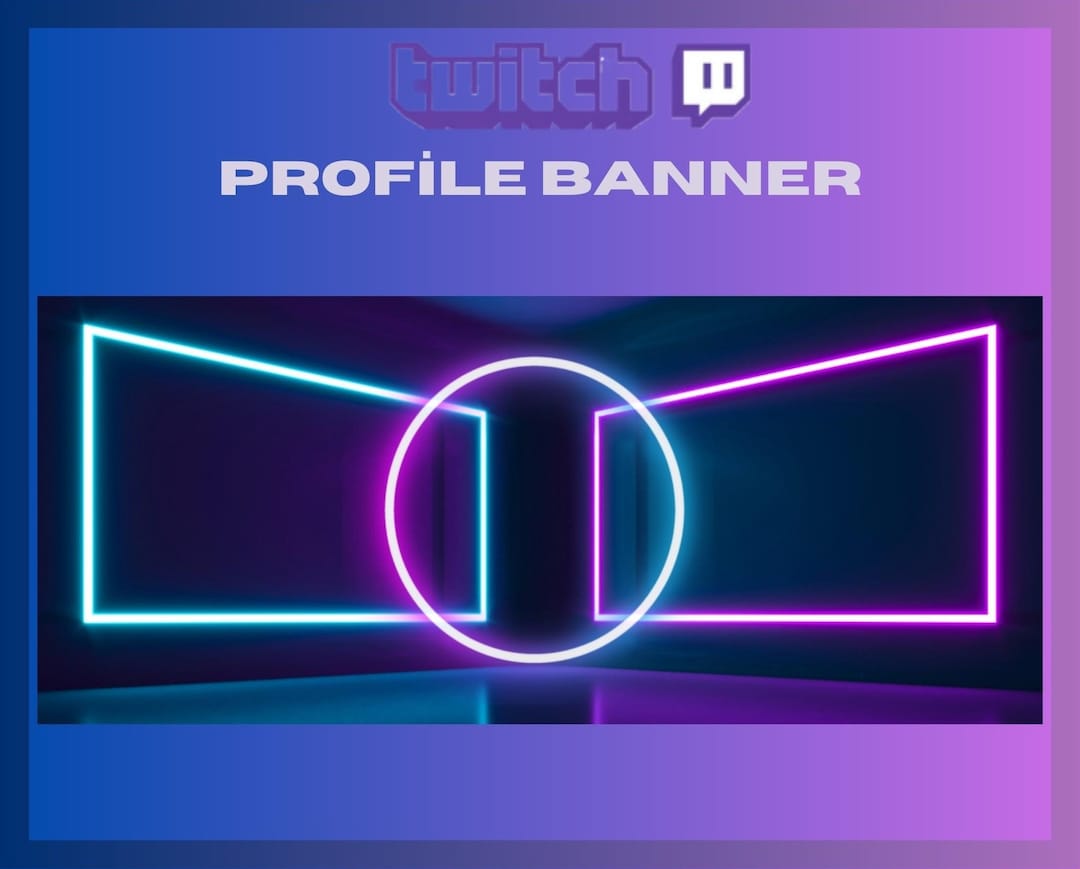 Twitch Profile Banner, Blue and Purple Neon Banner, Neon Geometric ...