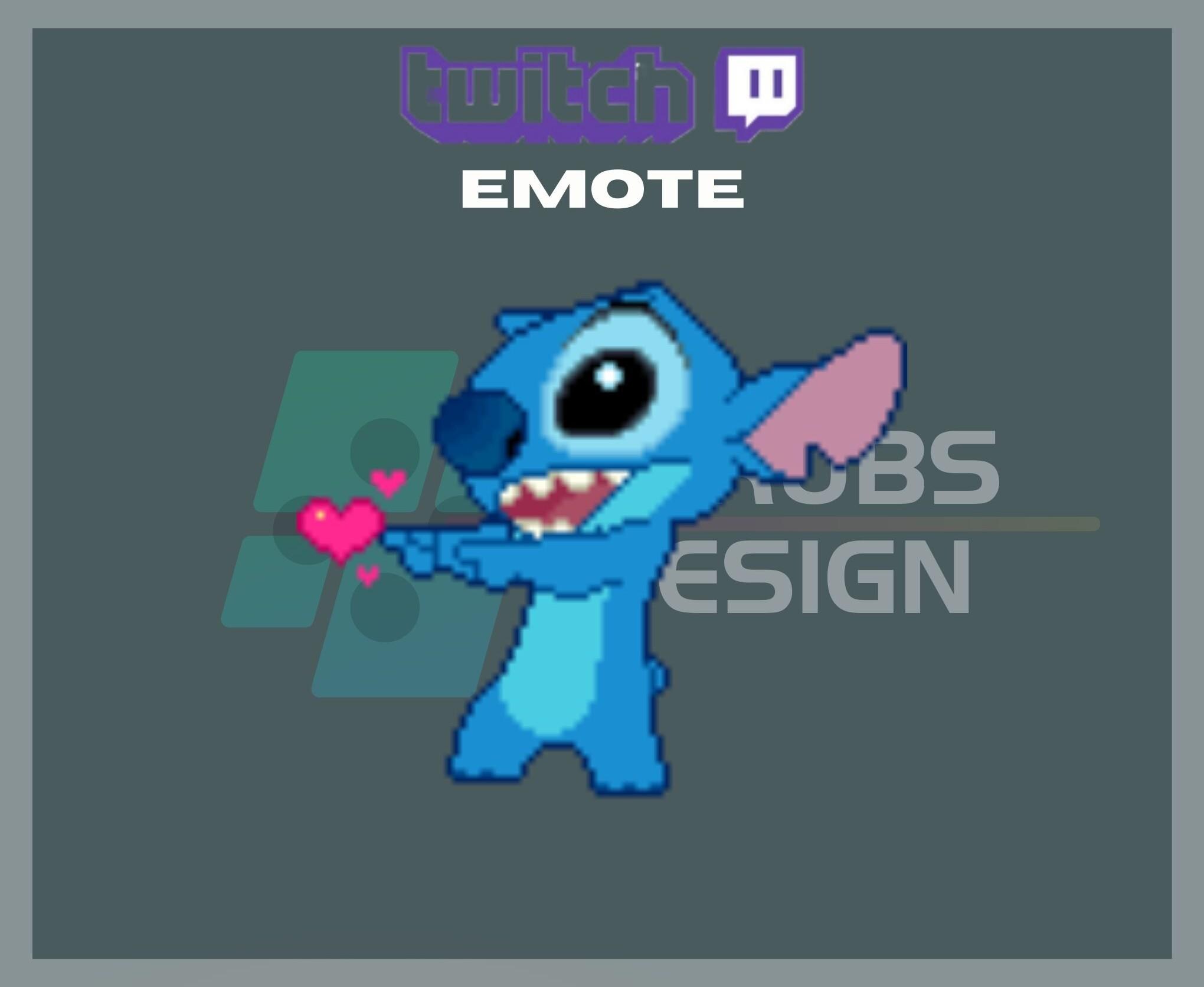 Animated Twitch Emote, Stitch Love Emote, Happy Emote, Pixel Emote ...
