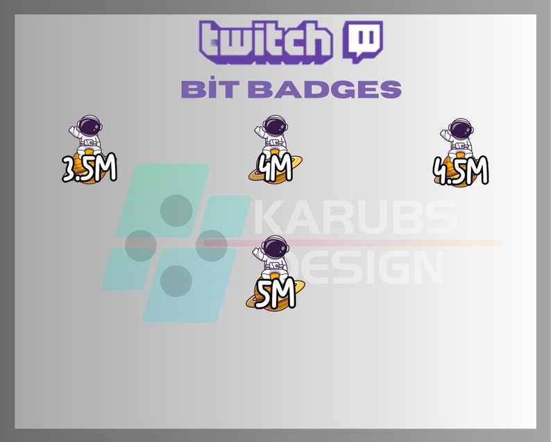 28x Astronaut Twitch Bit Tier Badges, Saturn Bit Badges, Planet Bit ...