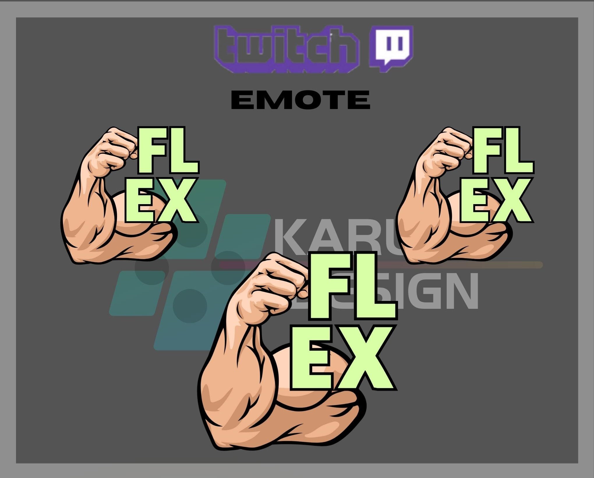 1 Twitch Emote Flex Emote Muscle Emote Power Demonstration - Etsy