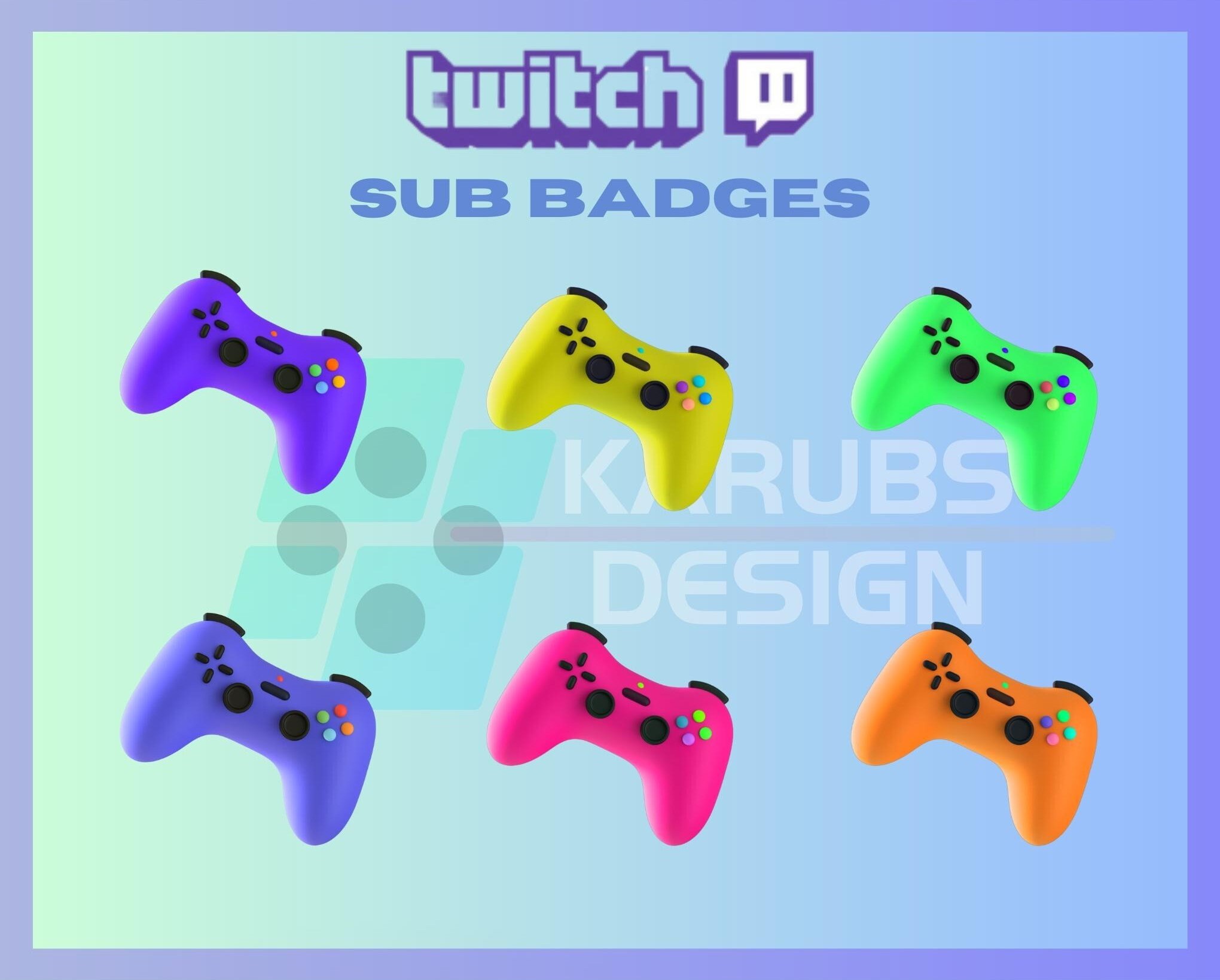 Console Twitch Sub Badges, Gamer Sub Badge, 3D Sub Badges, Game Console ...