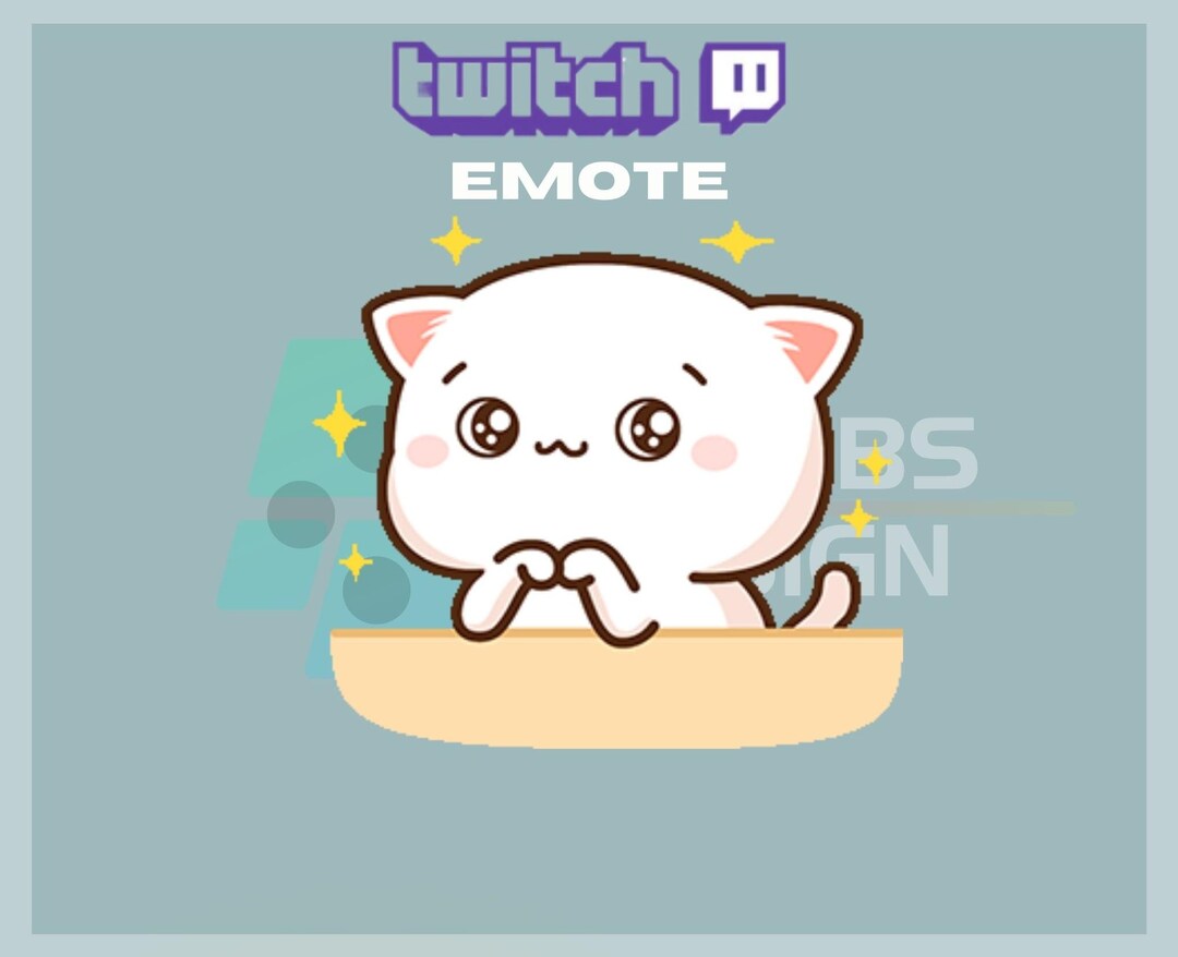 Animated Twitch, Kick Emote, Cute Cat Emote, Kitten Emote, İnnocent Cat ...